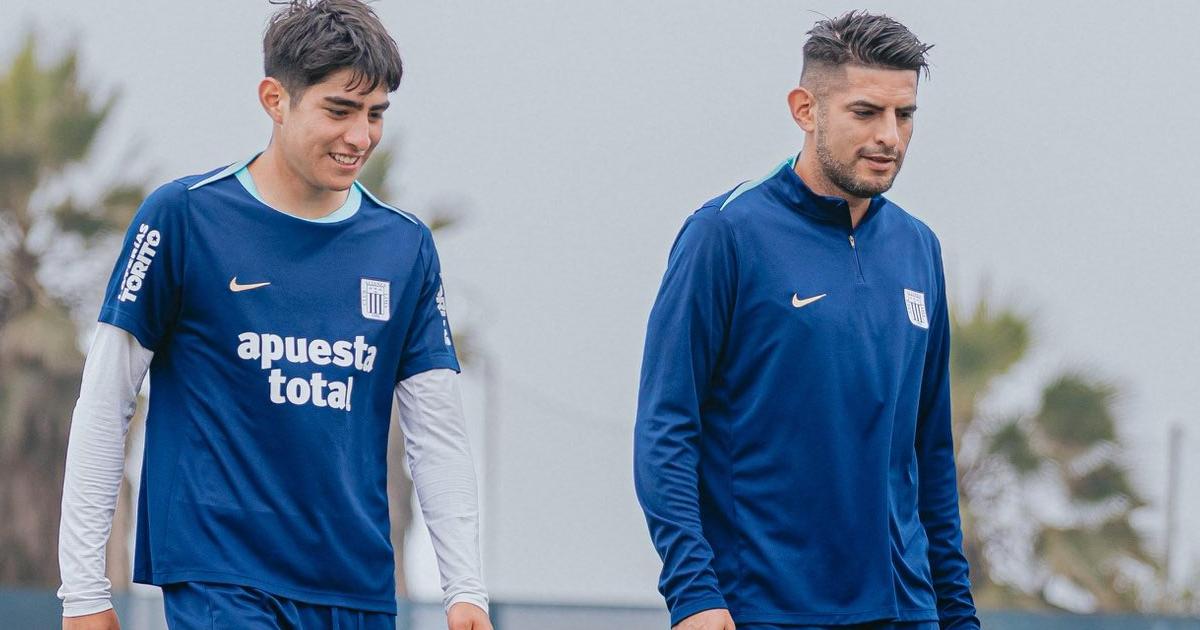 ¡Qué lujo! Carlos Zambrano entrenó hoy junto a su hijo Luciano, quien ...